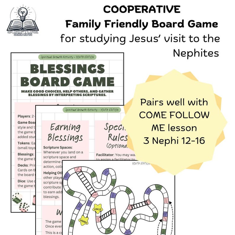 Book of Mormon Board Game | Come Follow Me Family Game | LDS Scripture Study & Family Home ...