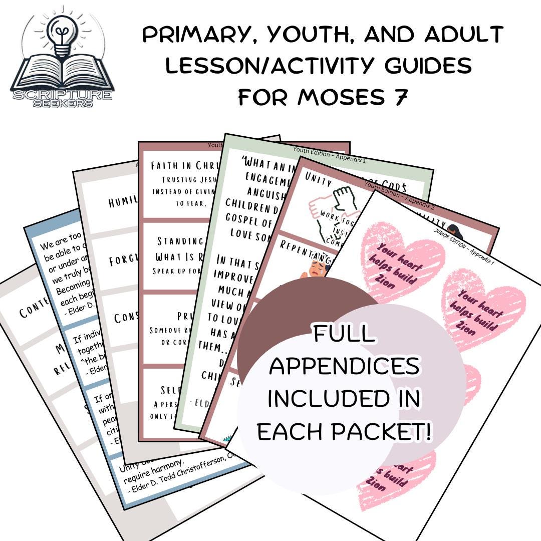 Come Follow Me Moses 6 Activity & Lesson Guide (feb 2 - Feb 8)|primary ...