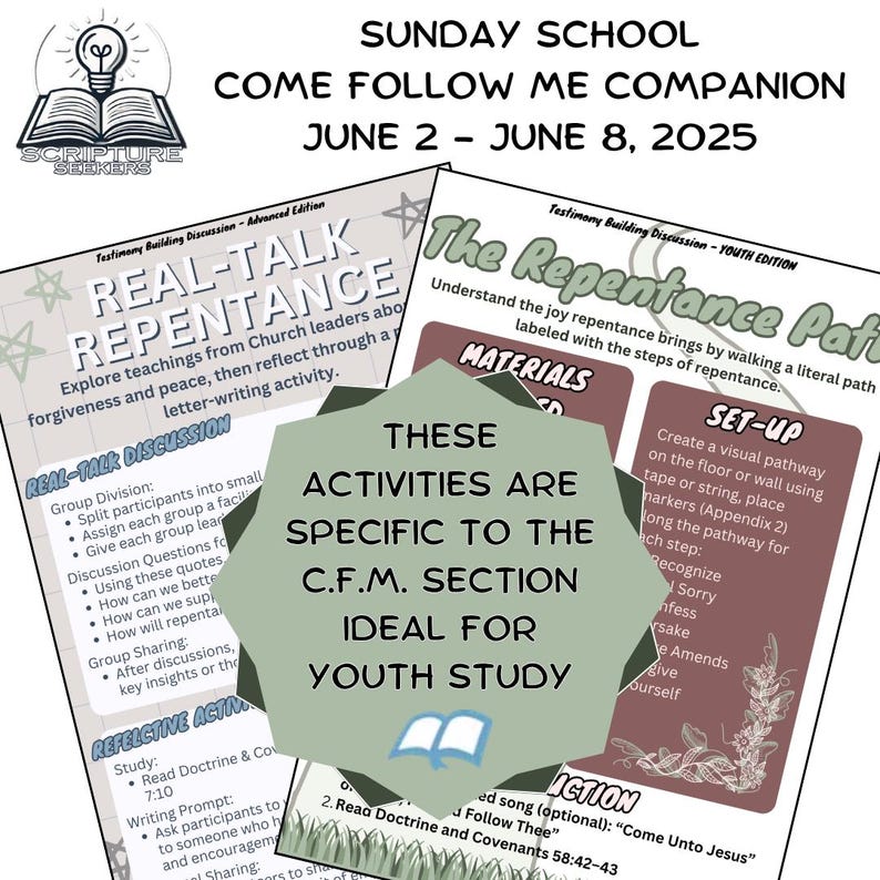 Come Follow Me Lessons Help|family Scripture Activity Guide|fun FHE|D&C ...