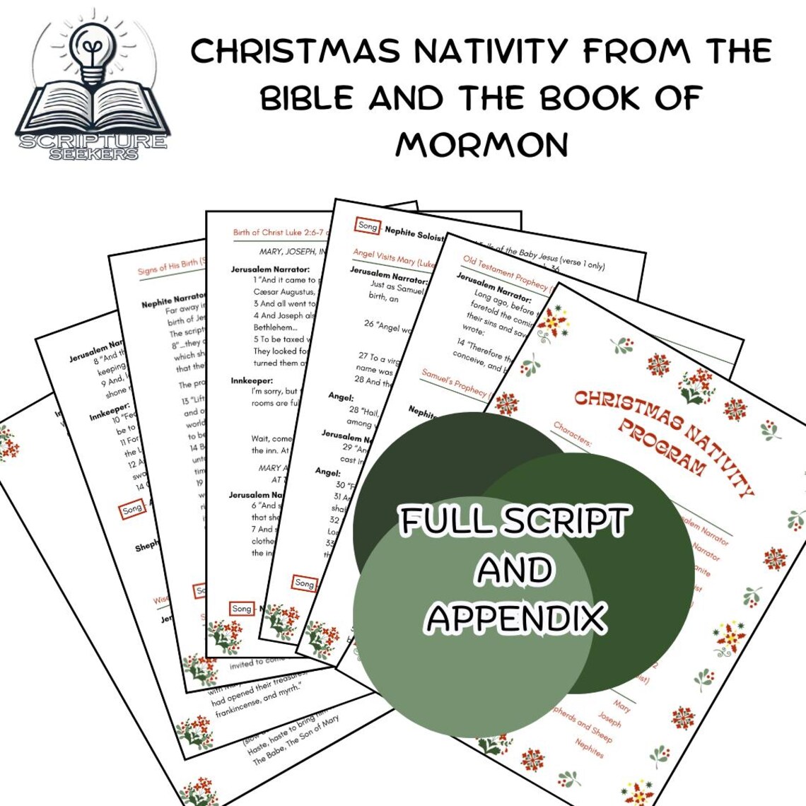 LDS Nativity Program Script|christmas Play Skit From Book of Mormon ...