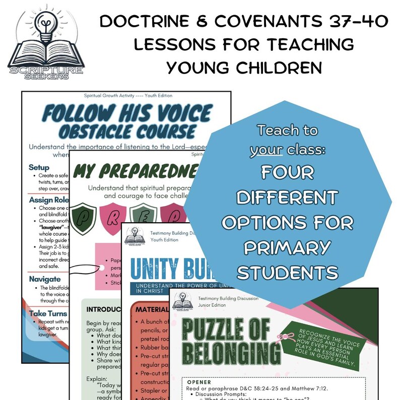 Come Follow Me Lessons Help|family Scripture Activity Guide|fun FHE|D&C ...