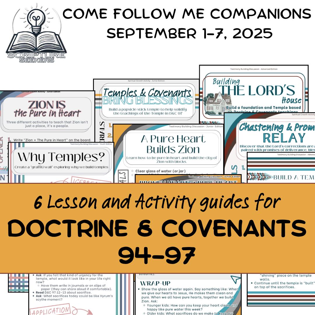 Come Follow Me Lessons Help|family Scripture Activity Guide|fun FHE|D&C ...