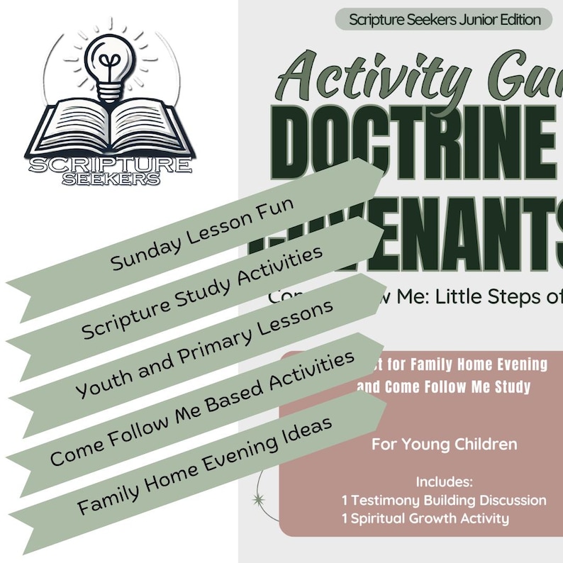 Come Follow Me Lessons Help|family Scripture Activity Guide|fun Fhe ...