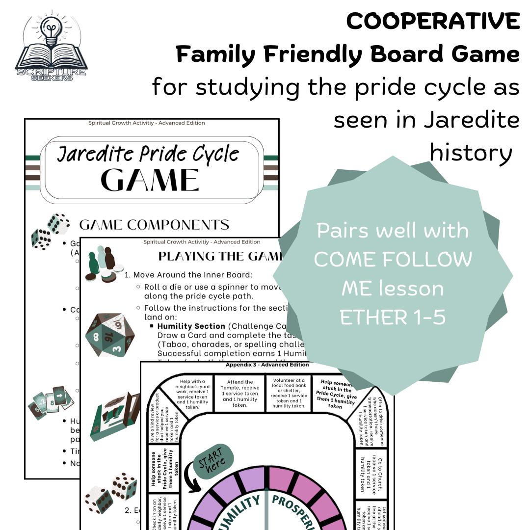 Pride Cycle Board Game Come Follow Me Jaredites LDS Family Home Evening ...