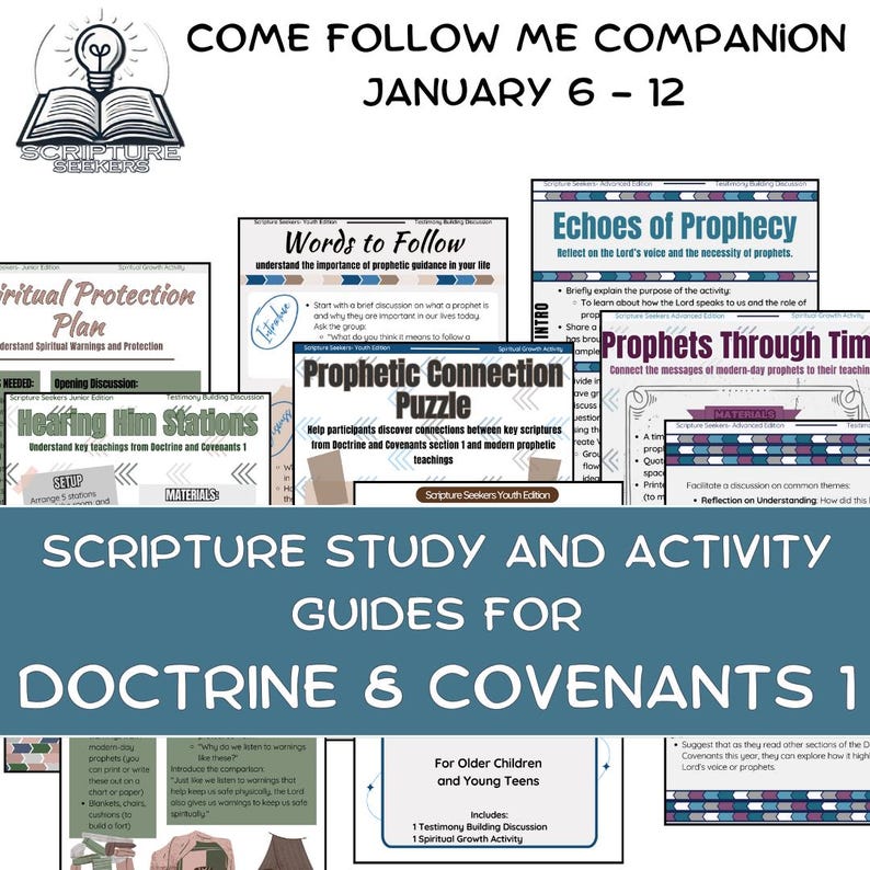 Come Follow Me Lessons Help|family Scripture Activity Guide|fun Fhe ...