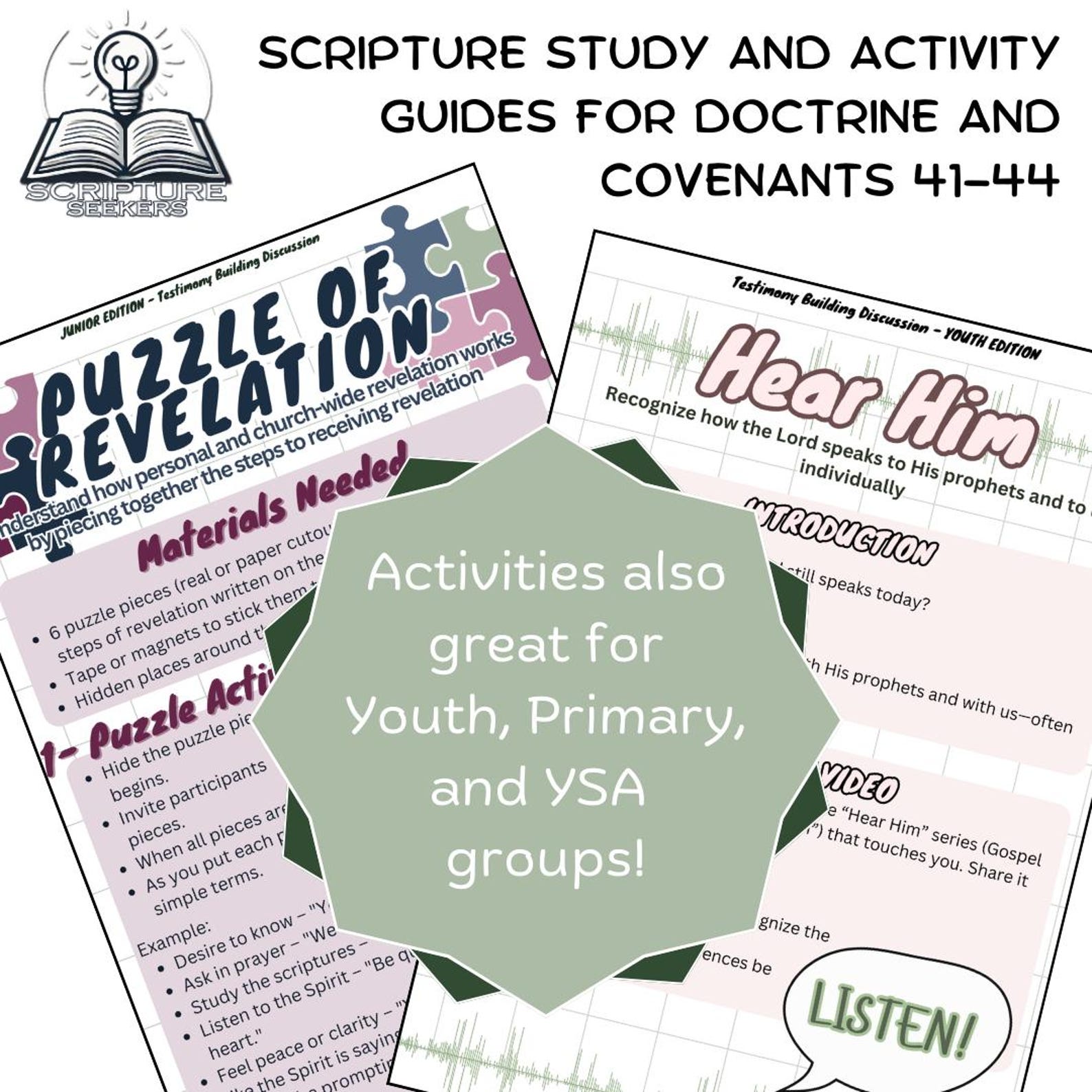 Come Follow Me Lessons Help|family Scripture Activity Guide|fun FHE|D&C ...