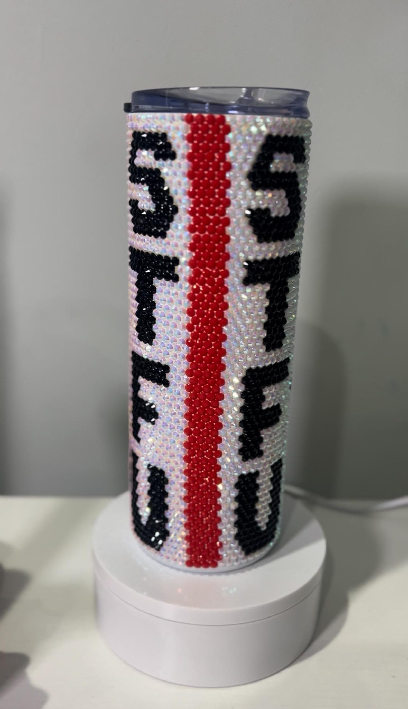 Stfu Shh Kiss Hand Nails Diamond-glass Rhinestone 20oz Skinny Insulated ...
