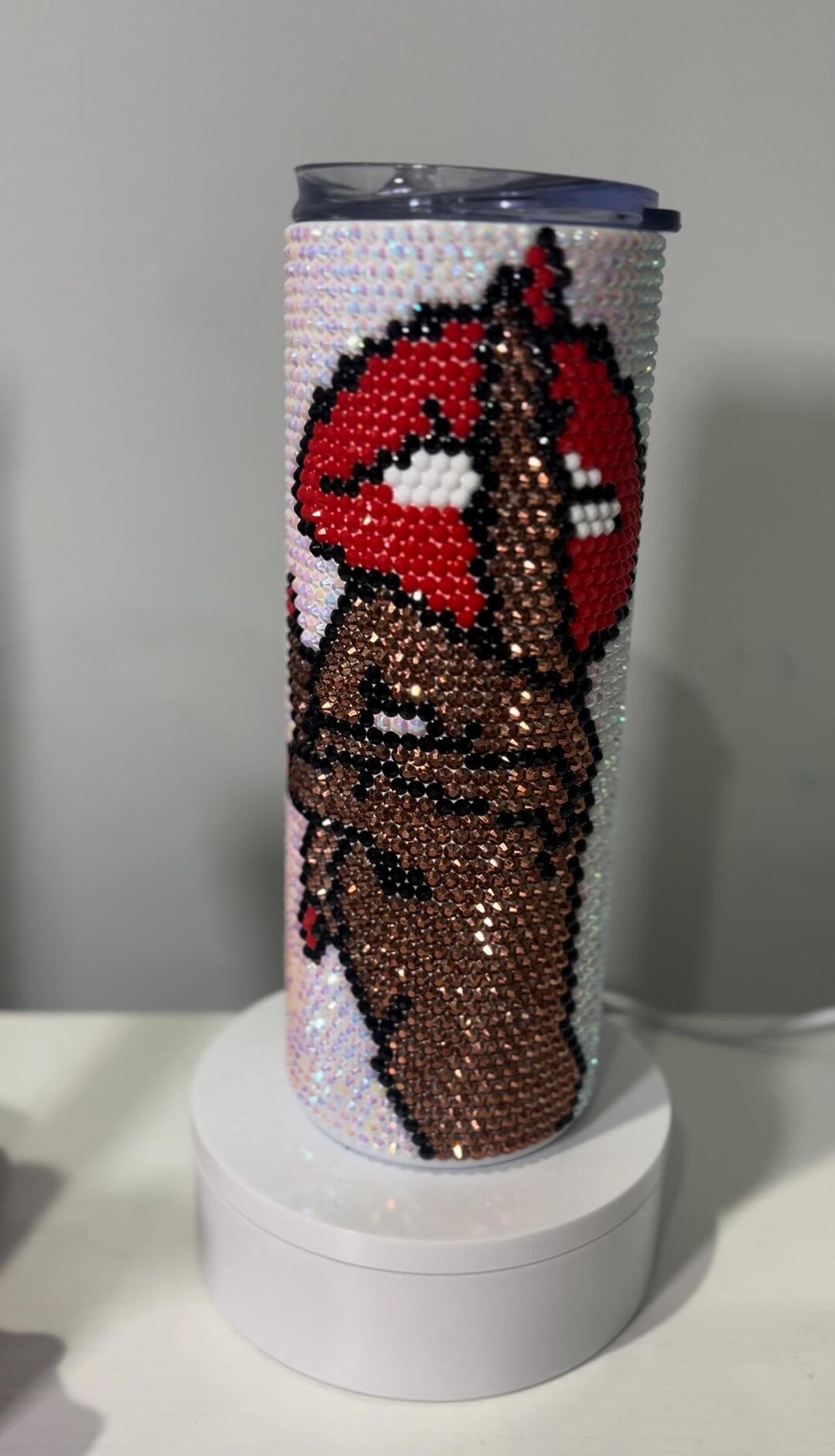 Stfu Shh Kiss Hand Nails Diamond-glass Rhinestone 20oz Skinny Insulated ...