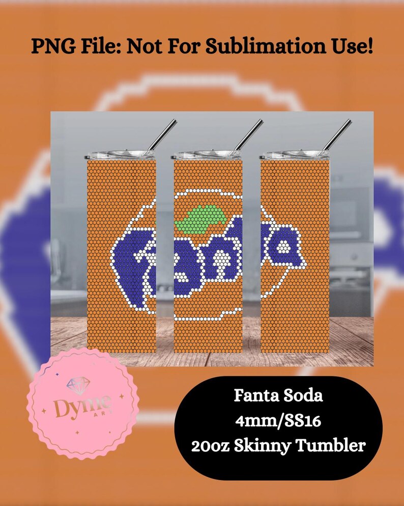 Fanta Soda/ Rhinestone Template Pattern Digital Design/ 20oz Skinny ...
