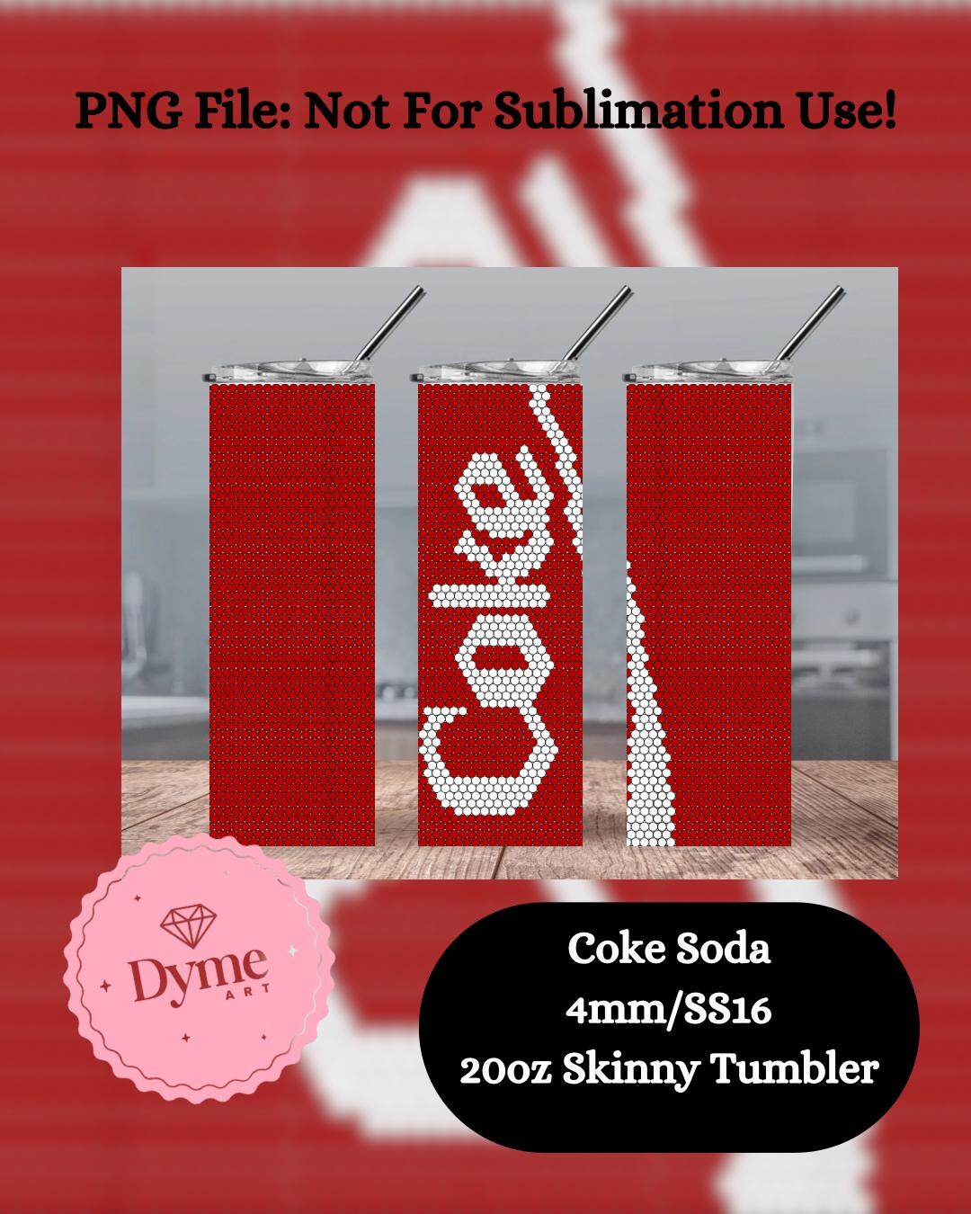 Coke Soda/ Rhinestone Template Pattern Digital Design/ 20oz Skinny ...