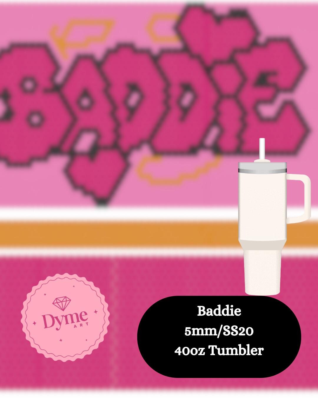 Baddie/ Rhinestone Template Pattern /digital Design/ 40oz Tumbler Cup ...