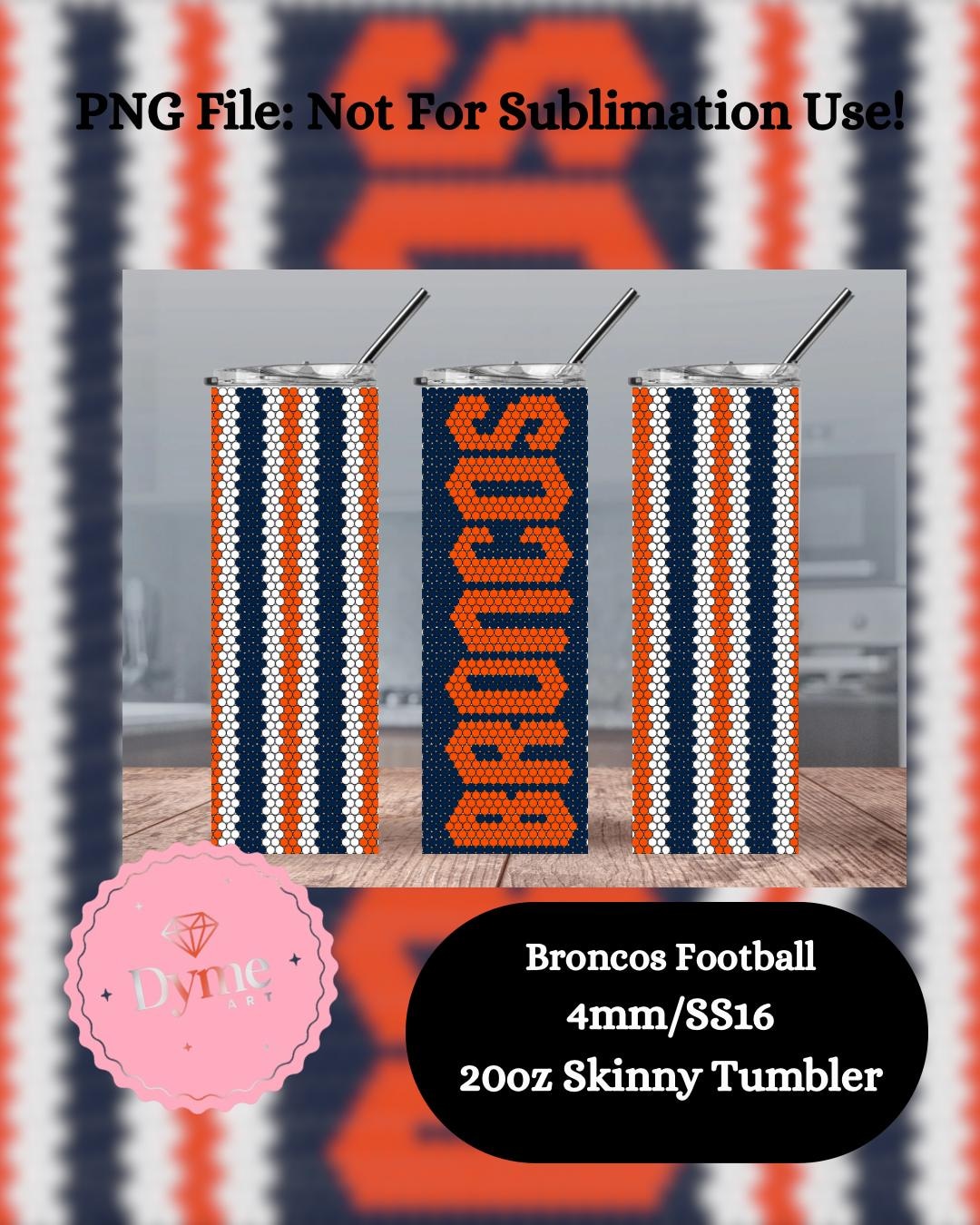 Broncos Football/ Rhinestone Template Pattern Digital Design/ 20oz ...