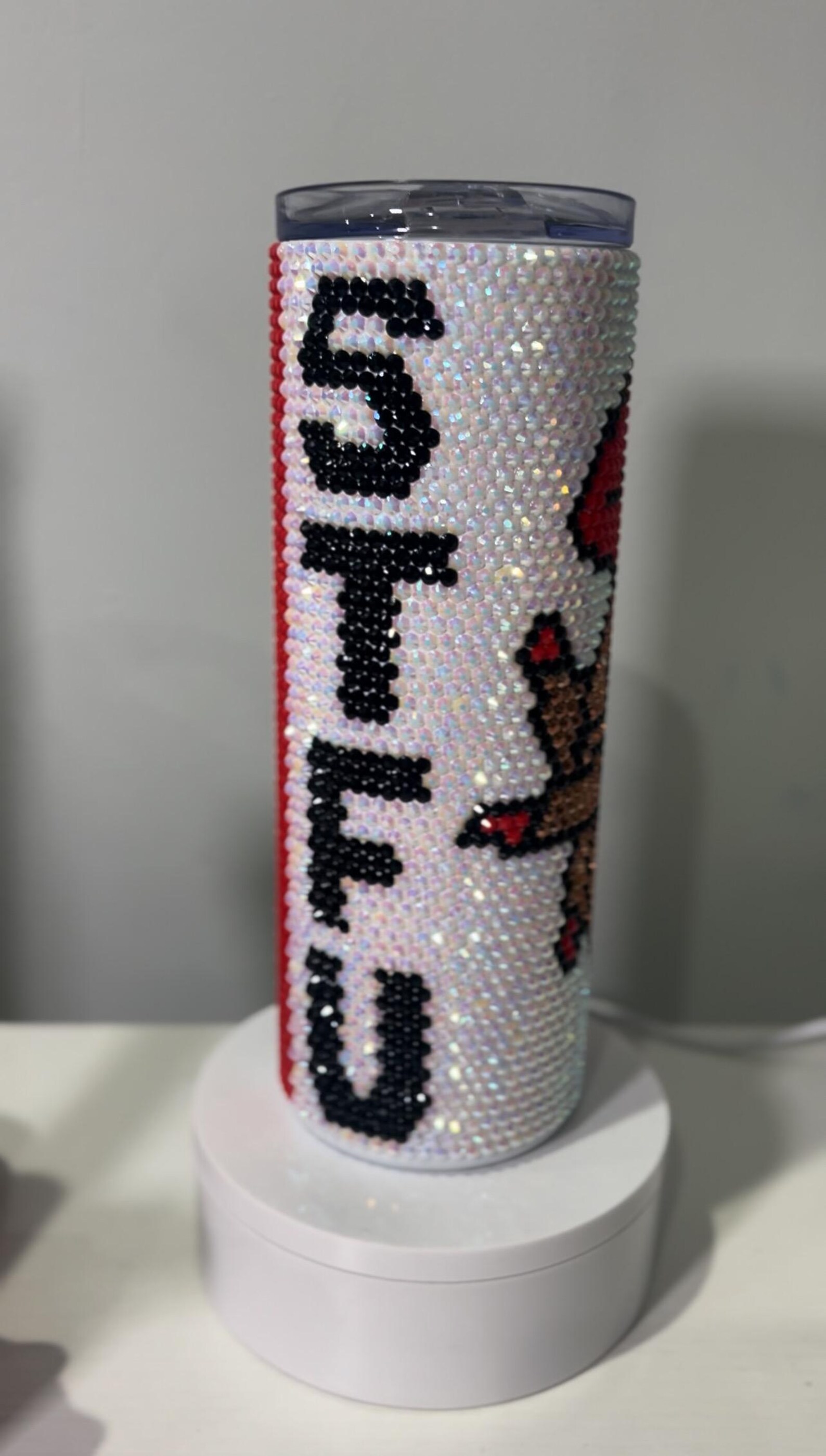 Stfu Shh Kiss Hand Nails Diamond-glass Rhinestone 20oz Skinny Insulated ...
