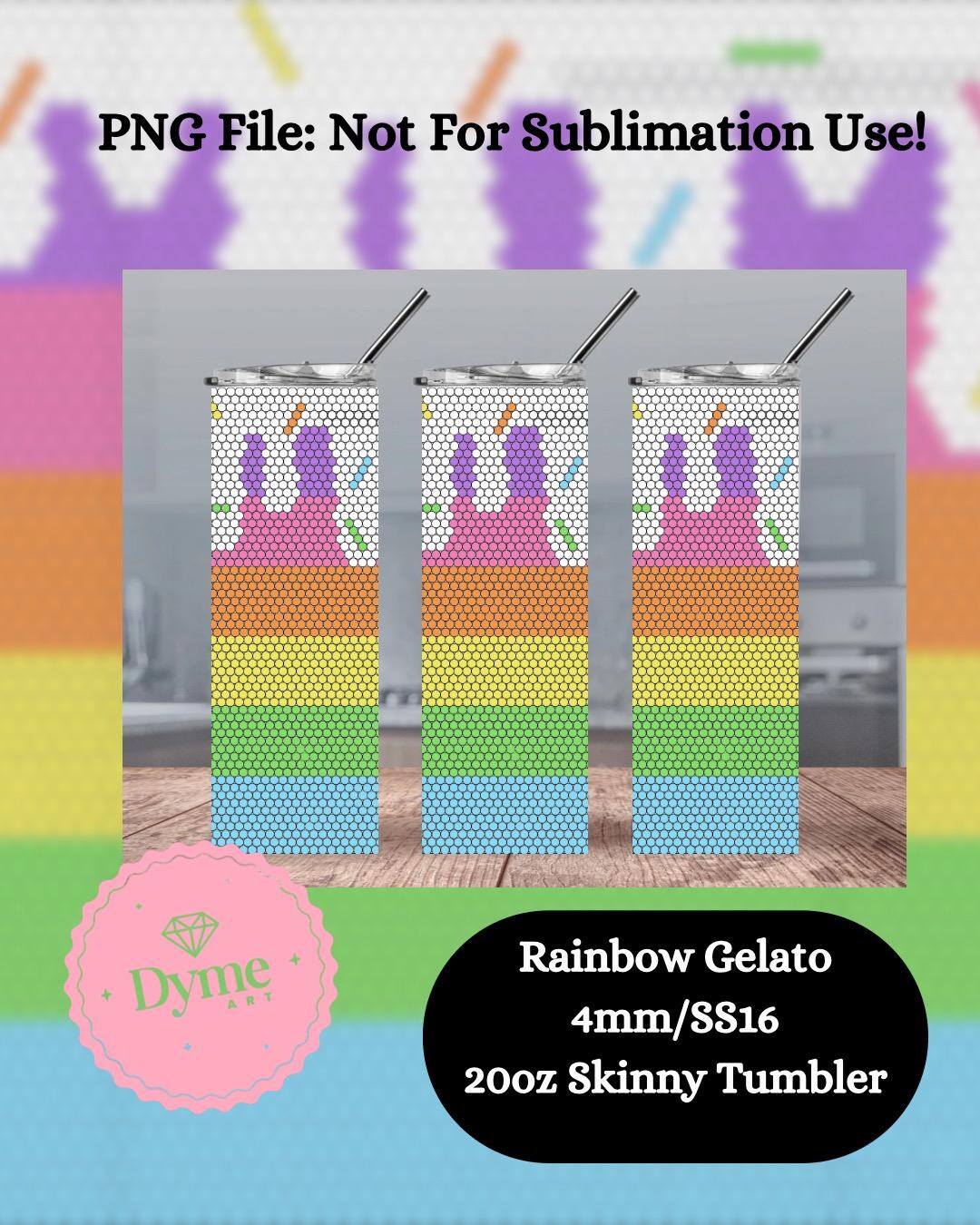 Rainbow Gelato/rhinestone Template/pattern Digital Design/ 20oz Skinny ...