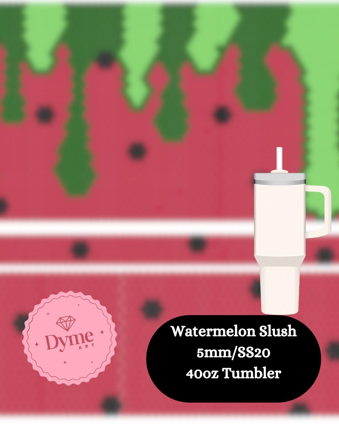 Watermelon Slush/ Rhinestone Template/ Digital Design/ 40oz Tumbler Cup ...