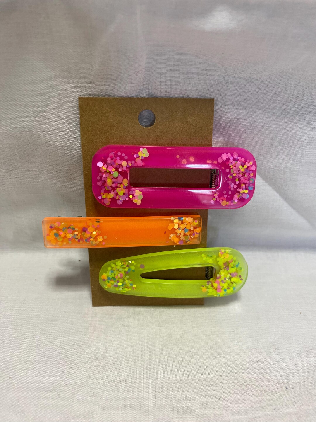Neon Hair Barrettes Set of 3 - Etsy