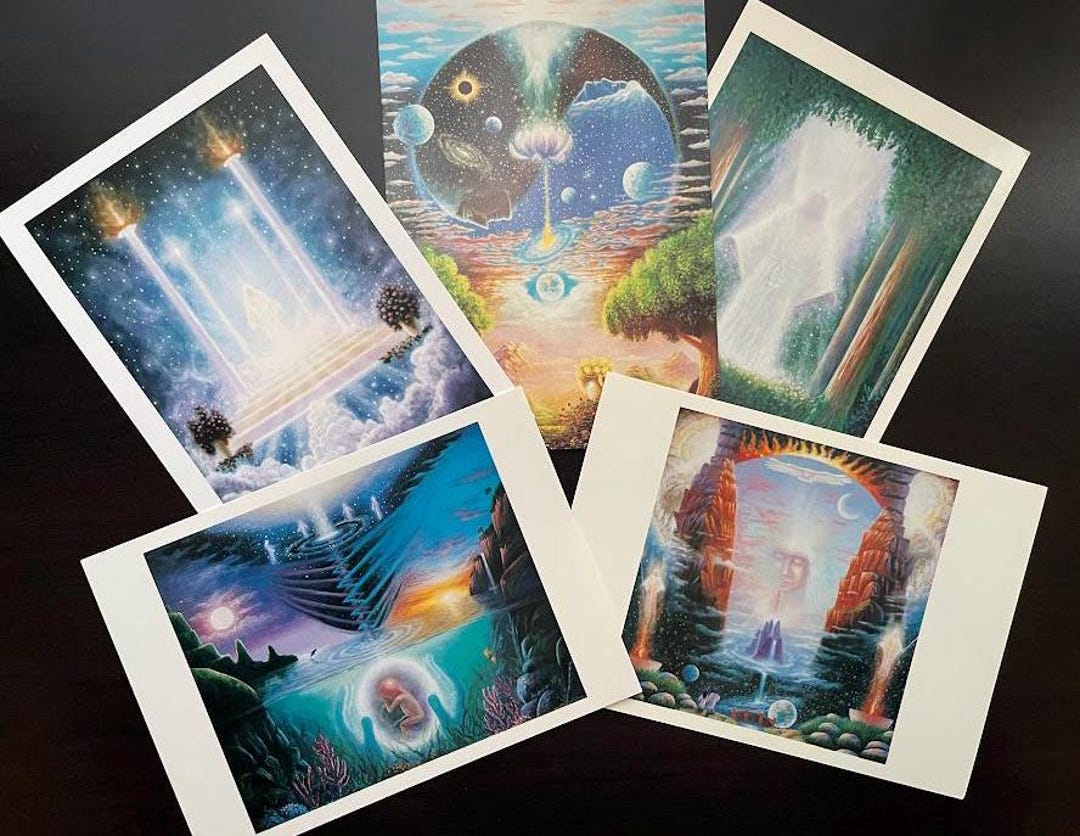 Spiritual & Surreal Postcards (set of 5) | Art Card | Mini Artwork ...