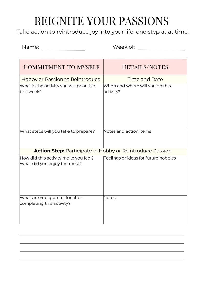 Revive Your Passions Template - Etsy