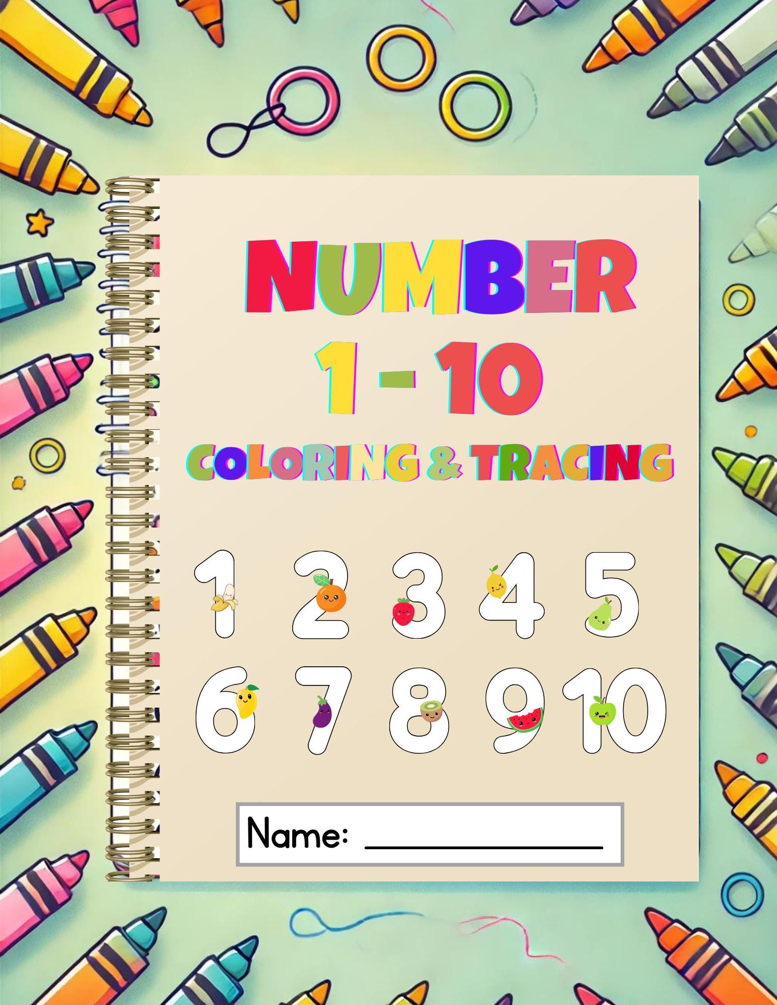 Number 1 - 10: Coloring & Tracing - Etsy