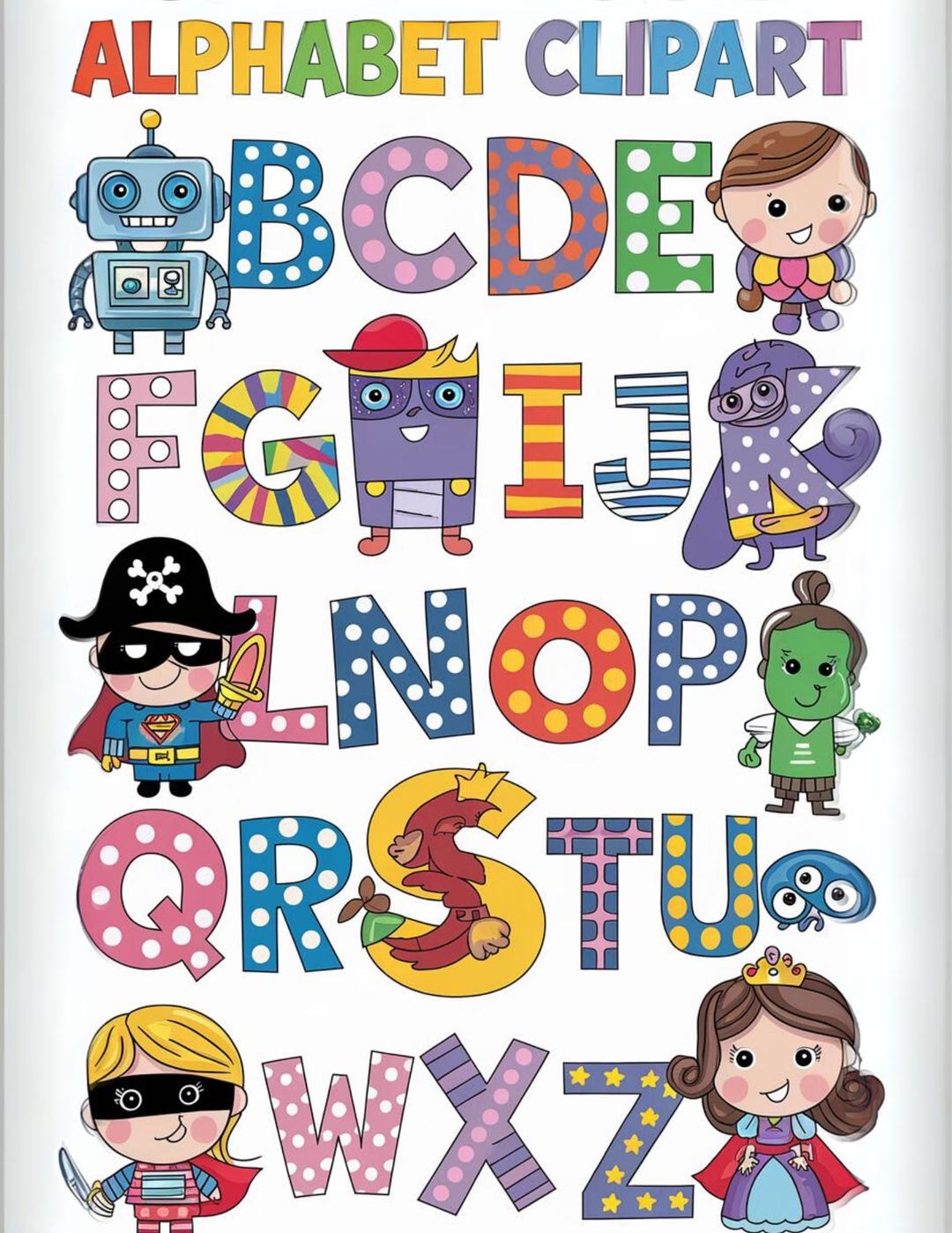 Alphabet Clipart - Etsy
