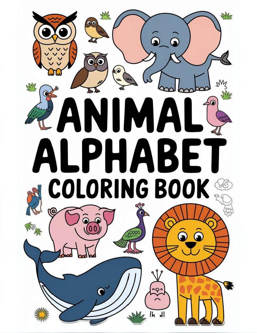 Animal Alphabet Coloring Book - Etsy