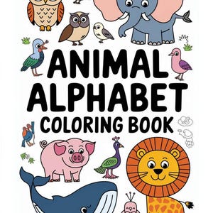 Animal Alphabet Coloring Book - Etsy