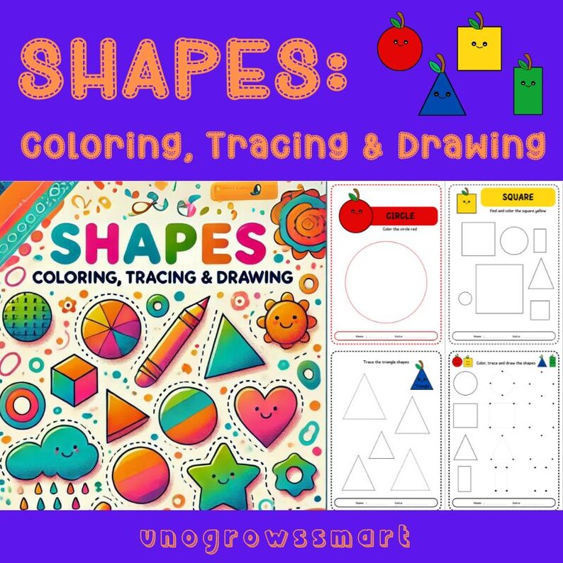SHAPES: Coloring, Tracing & Drawing - Etsy