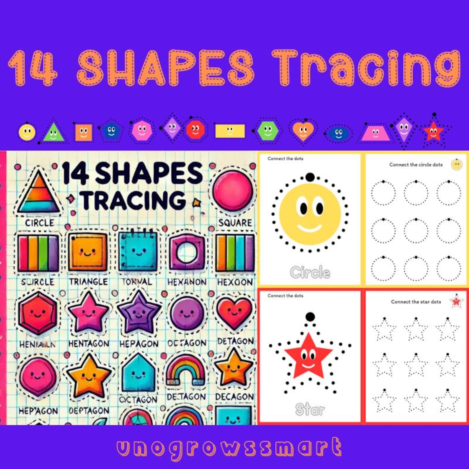 14 Shapes Tracing - Etsy