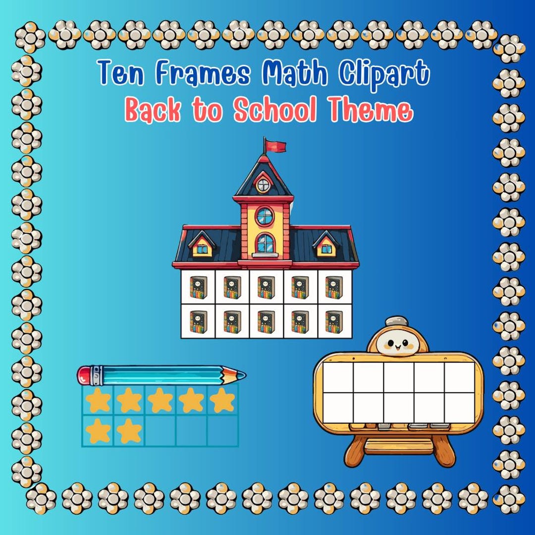 Ten Frames Math Clipart: Back to School Theme - Etsy UK