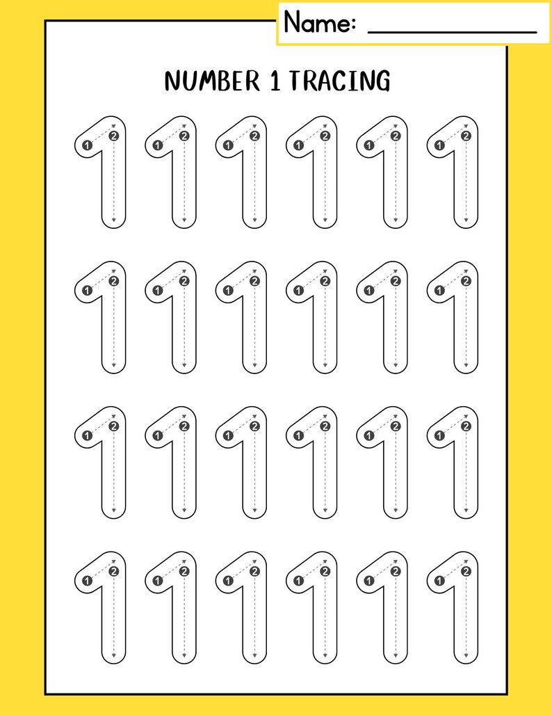 Number 1 - 10: Coloring & Tracing - Etsy