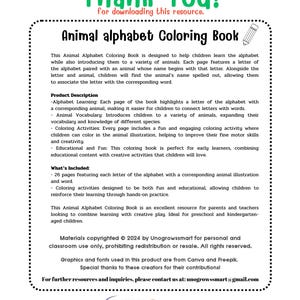 Animal Alphabet Coloring Book - Etsy