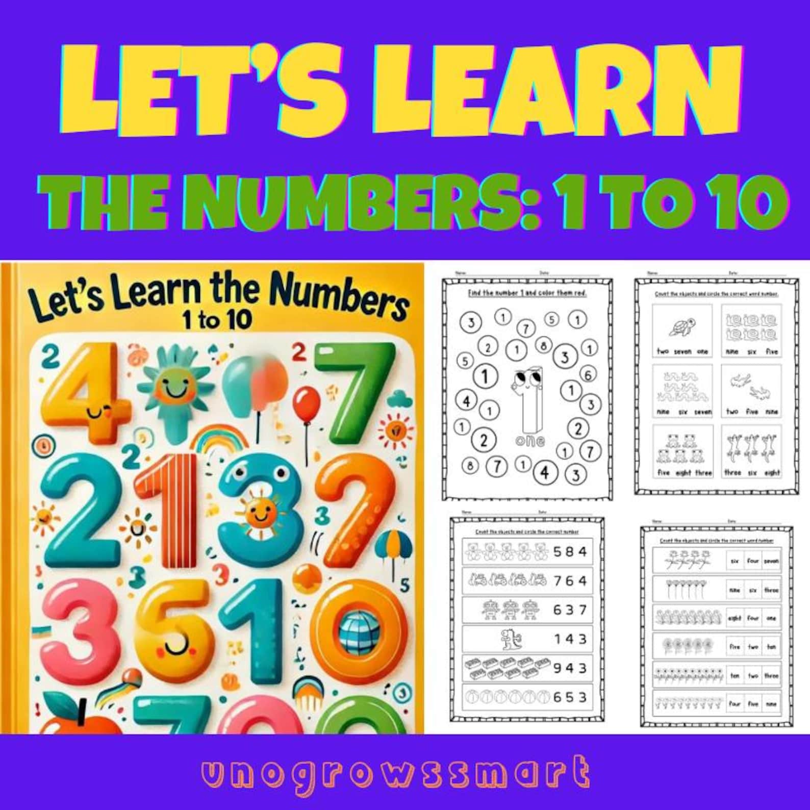 Let’s Learn the Numbers: 1 to 10 - Etsy