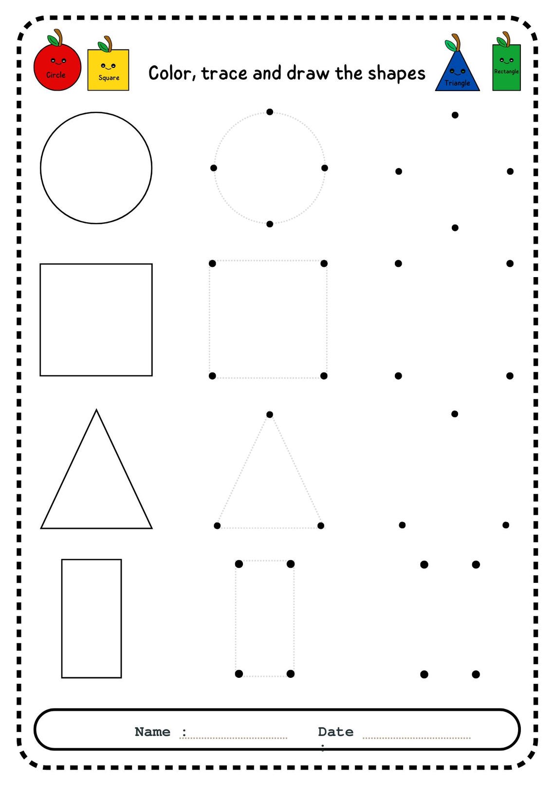 SHAPES: Coloring, Tracing & Drawing - Etsy