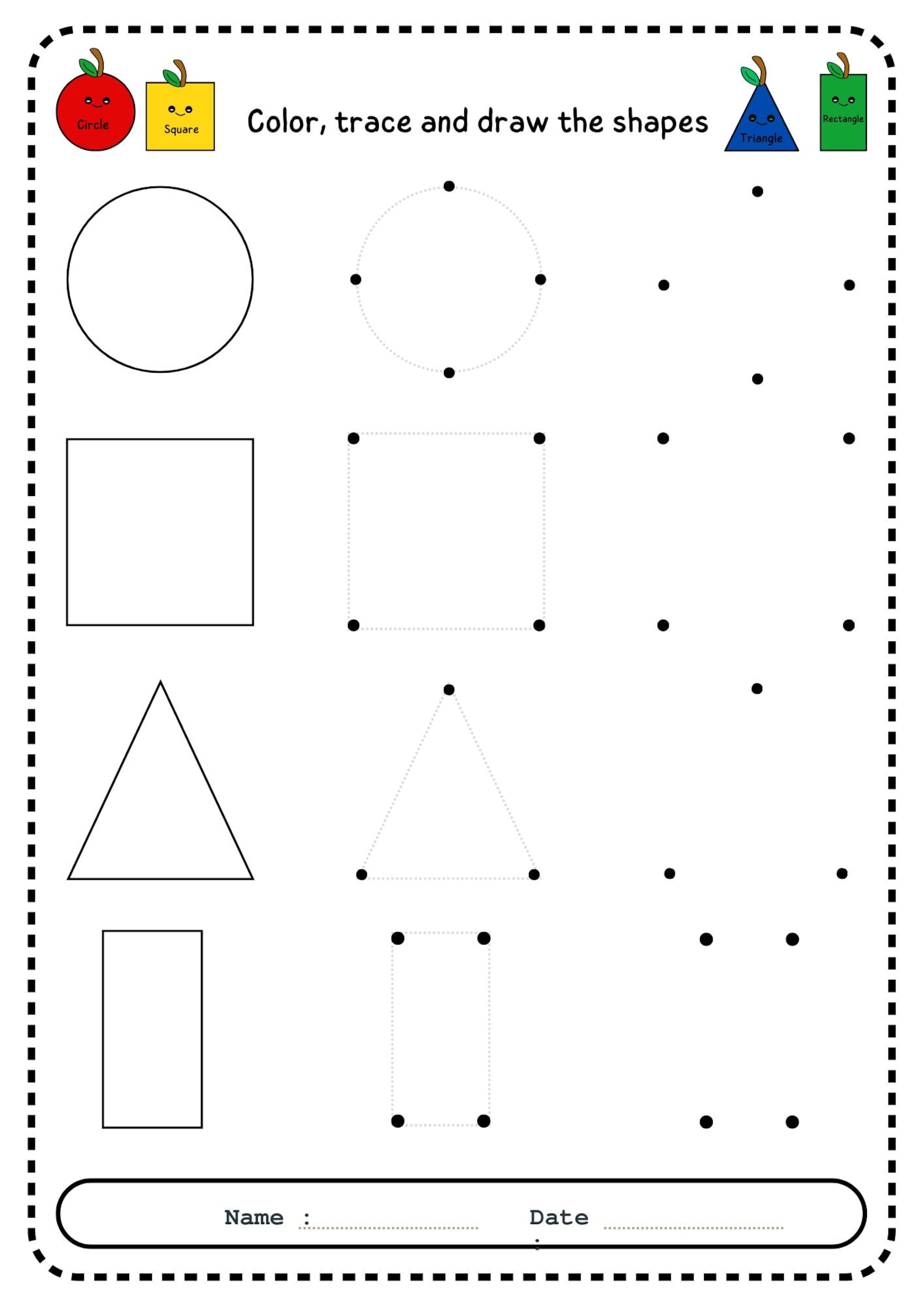 SHAPES: Coloring, Tracing & Drawing - Etsy