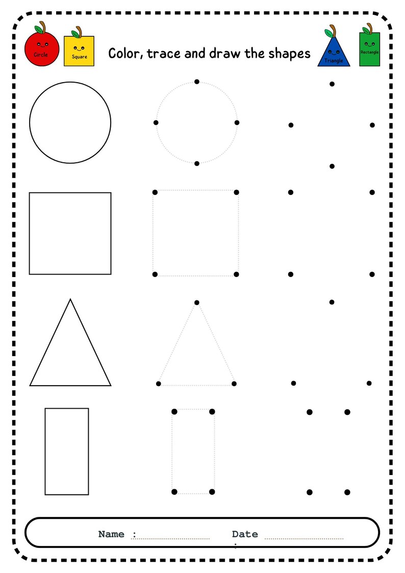 SHAPES: Coloring, Tracing & Drawing - Etsy