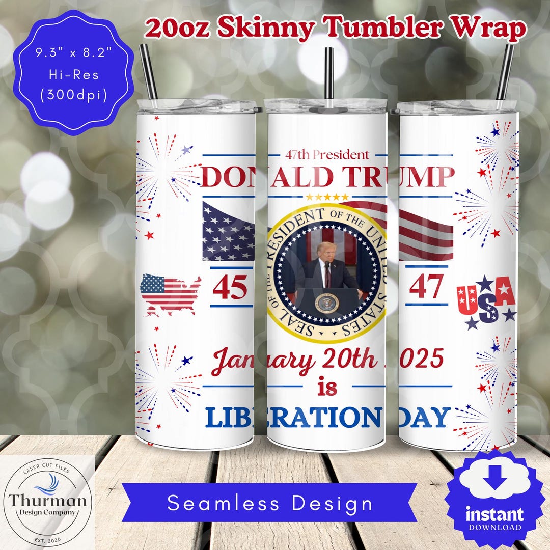 Donald Trump Inauguration Day 2025 Tumbler Wrap, President's Day, 20 Oz ...