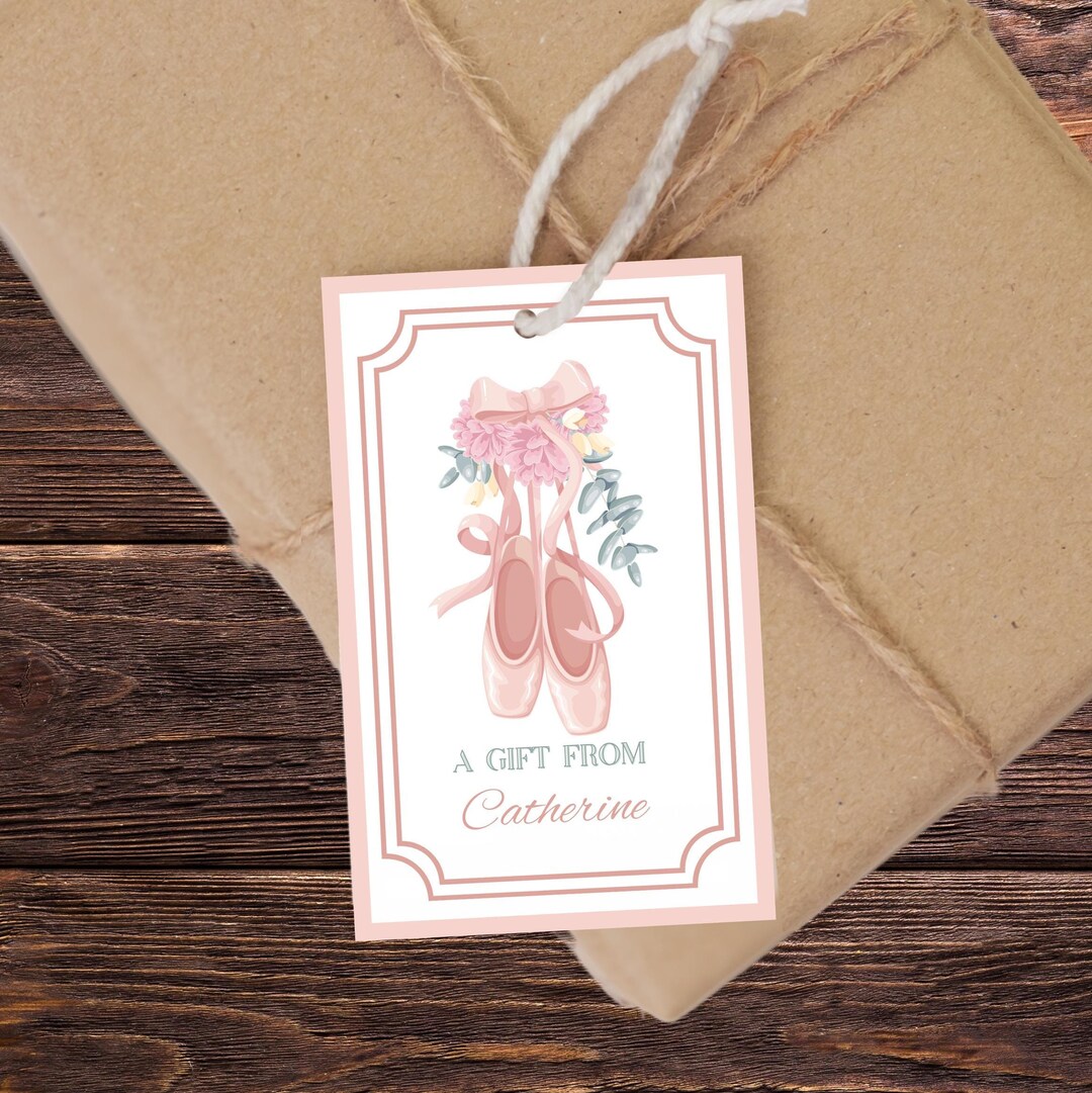 Custom Ballet Gift Tags – Preppy Dance Shoes, Linen Texture - Etsy