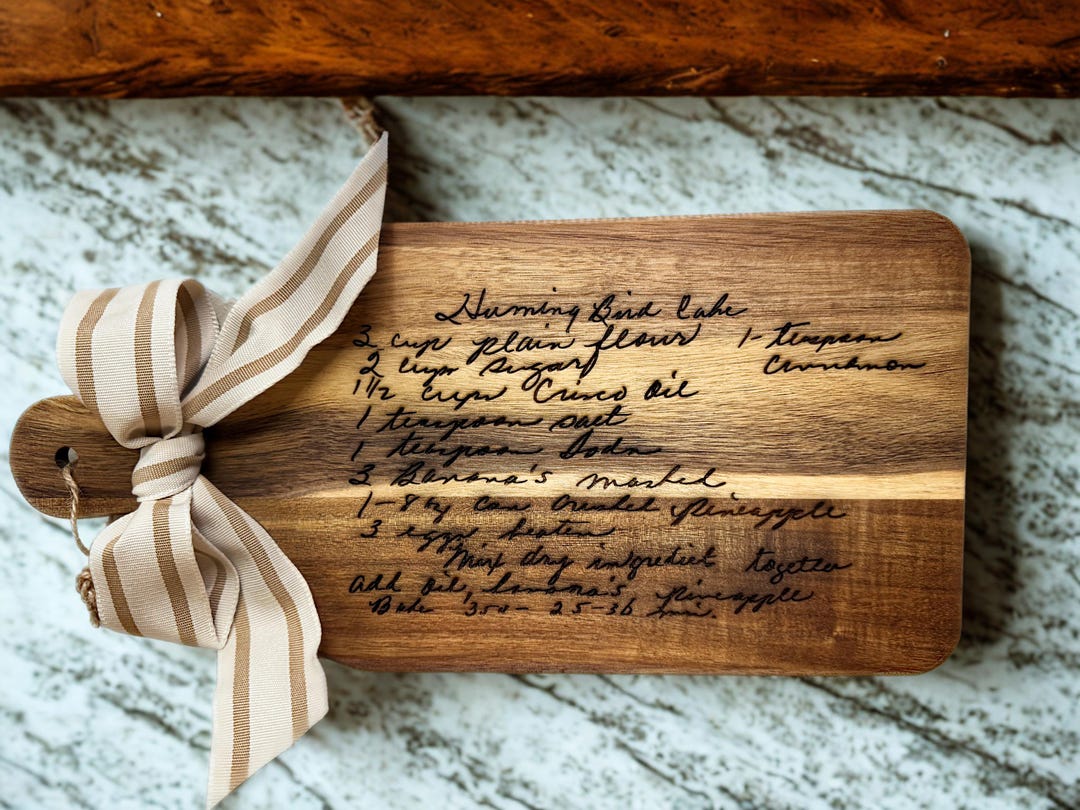 Custom Handwritten Recipe Cutting Board – Personalized Engraved ...