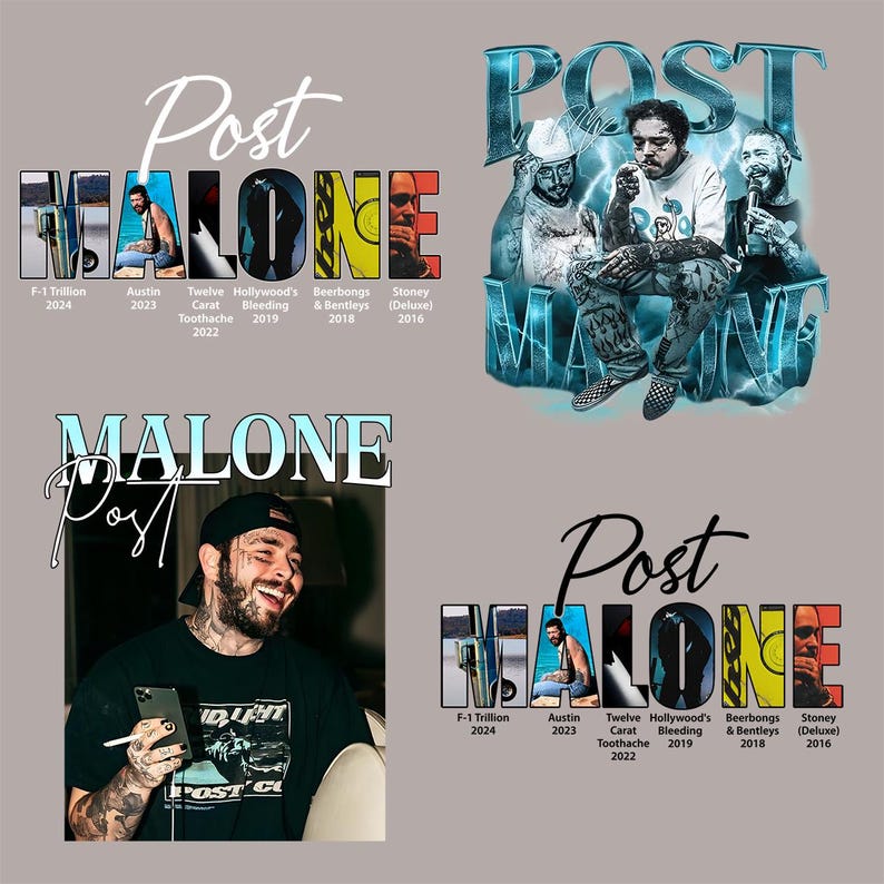 Vintage Post Malone Png, so Cute Ghost Malone Png, Post Malone Fan ...