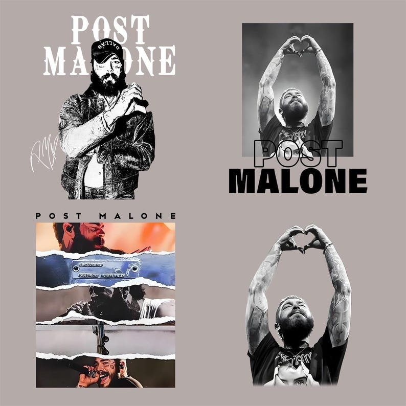 Vintage Post Malone Png, so Cute Ghost Malone Png, Post Malone Fan ...