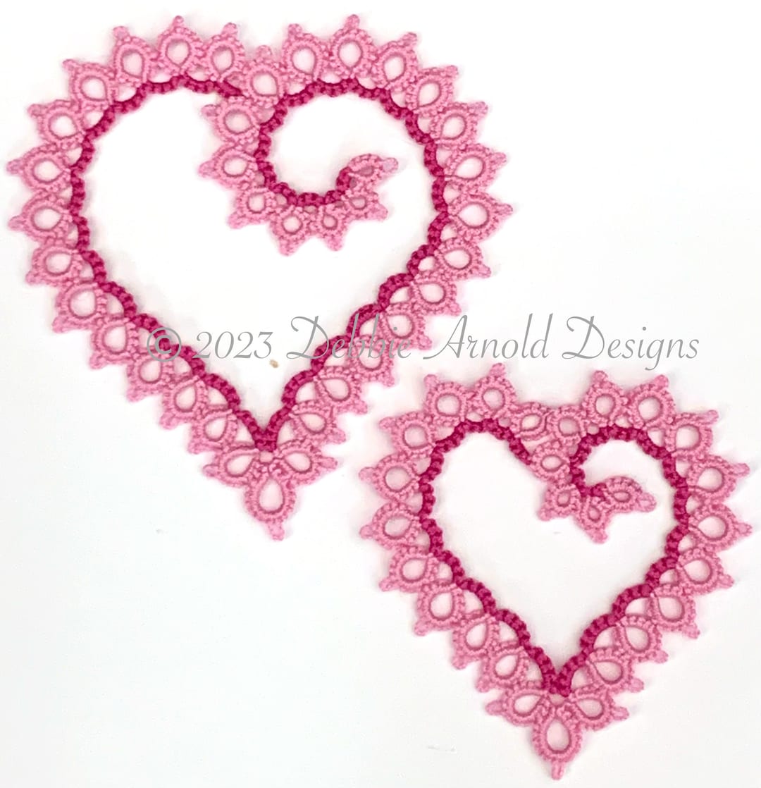 Tatting Pattern Set "spiral Heart Duo" PDF Instant Download - Etsy