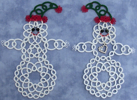 Tatting Pattern tatted Snowmen Instant Download - Etsy