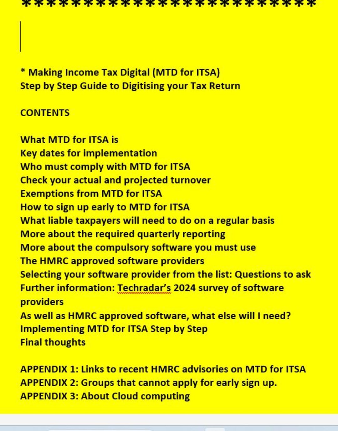 Tax Alert "mtd for Itsa": Guide. How to Make Tax Digital for Self ...
