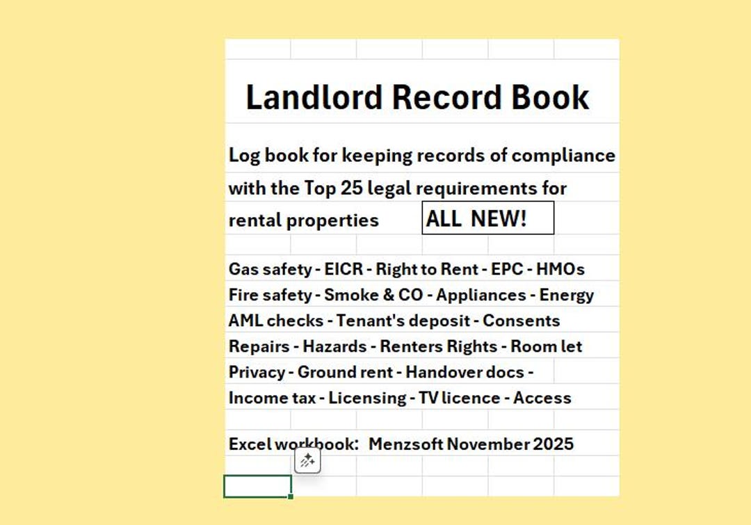 Rental Property Record Book: Logs Legal Checks for Fire Safety Gas ...