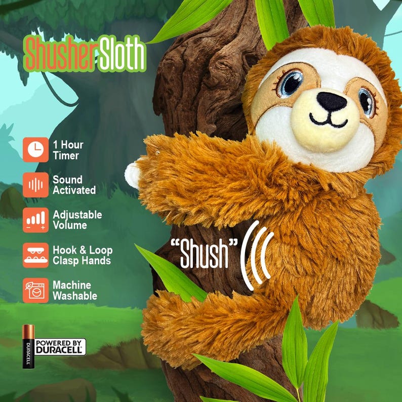 NEW - Shusher Sloth by Baby Shusher: Plush Soothing Sloth Companion - Etsy