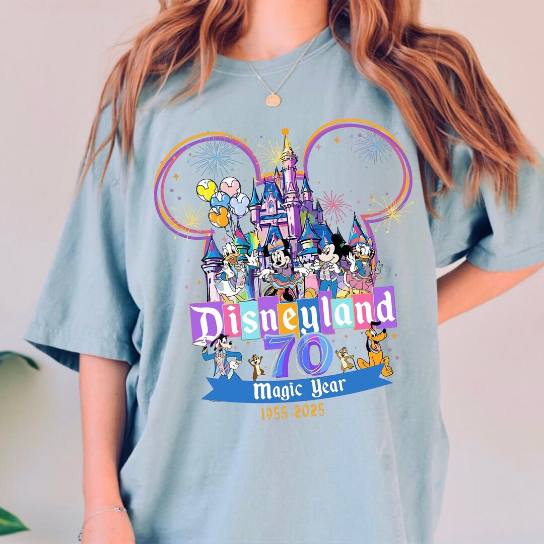 Disneyland 70th Anniversary Comfort Colors Tee: Mickey and Friends - Etsy