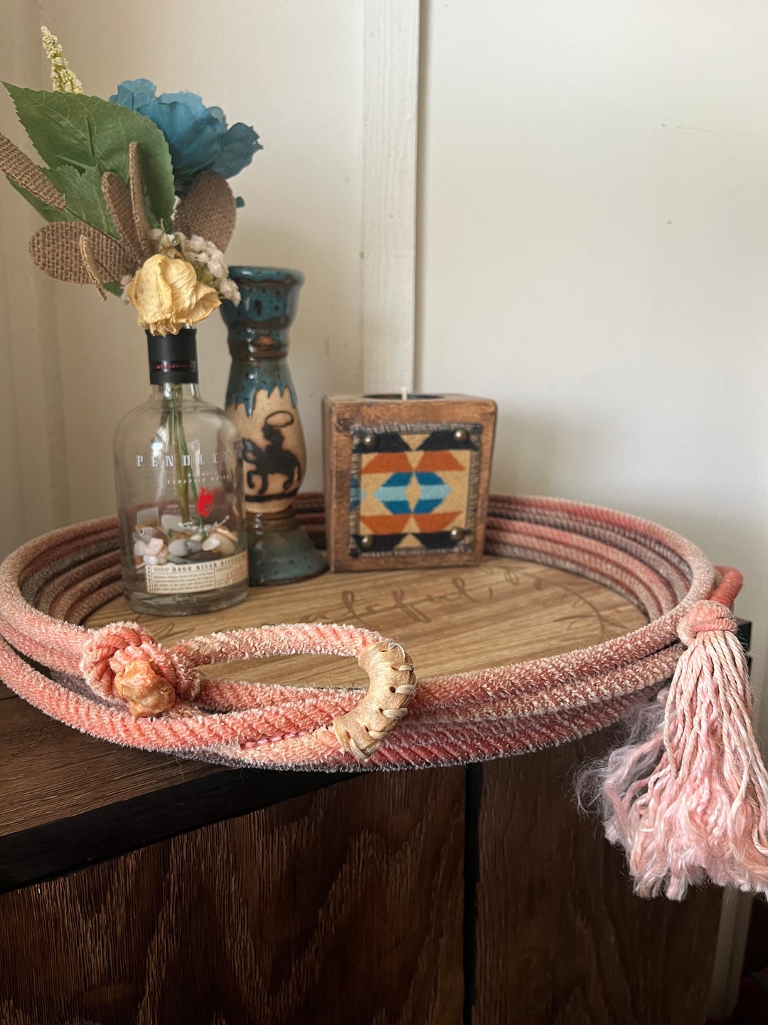 Farmhouse, Lazy Susan, Rope Tray, Centerpiece, Cowboy Home - Etsy