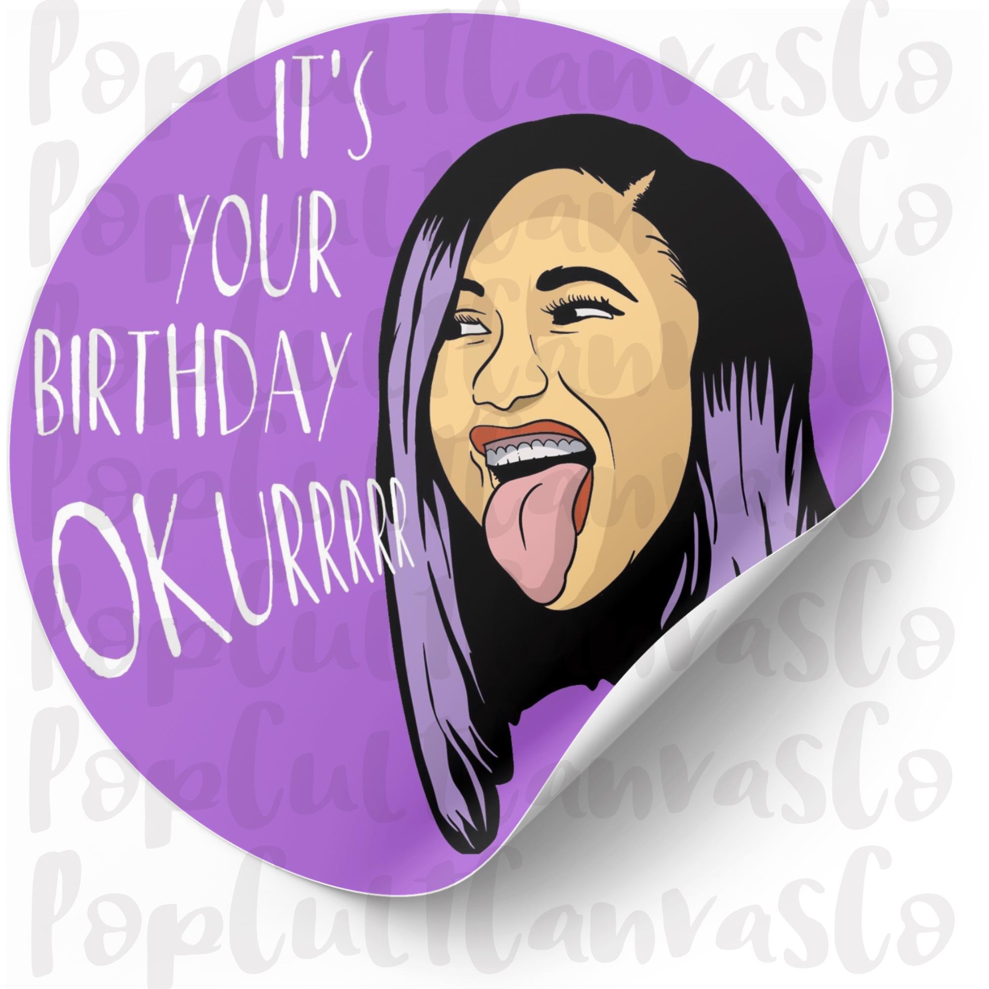 Cardi B Pop Culture, Sticker, Cake Topper, Card, PNG Download, Digital ...