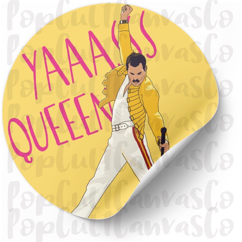 Yaasss Queen, Freddie Mercury, Pop Culture, Sticker, Card, Cake Topper ...