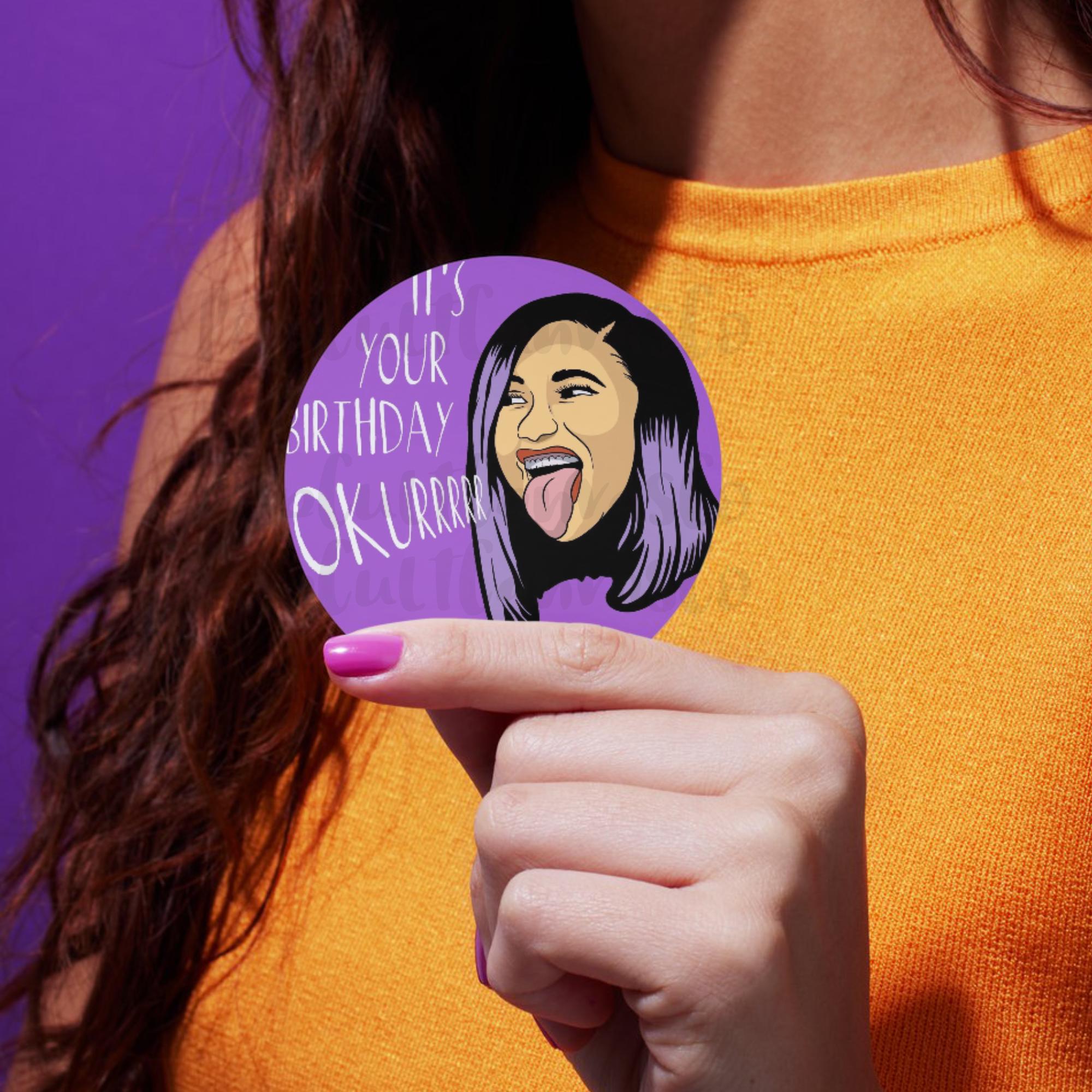 Cardi B Pop Culture, Sticker, Cake Topper, Card, PNG Download, Digital ...